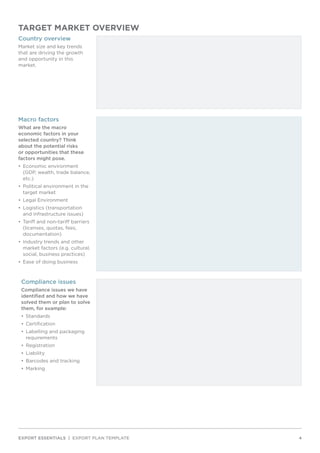 Export plan template | PDF