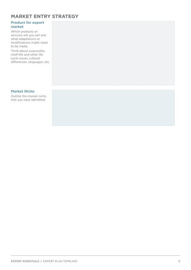 Export plan template | PDF