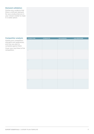 Export plan template | PDF