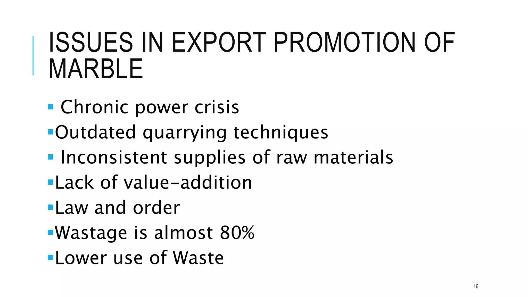 Export potential of marble industry | PPTX