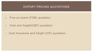 Export pricing and methods of payment | PPTX