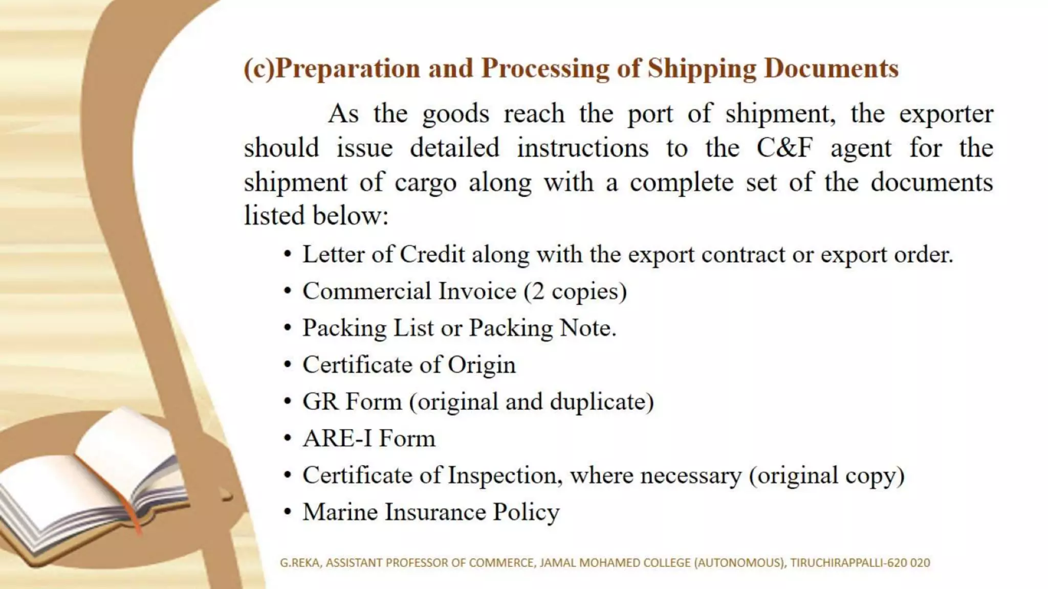 Stages in export procedure | PPTX