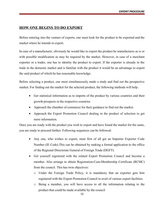 Export procedure | PDF