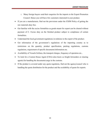 Export procedure | PDF