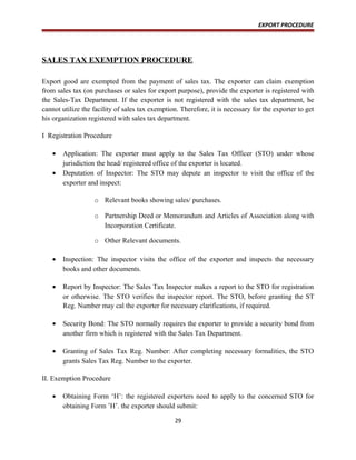 Export procedure | PDF