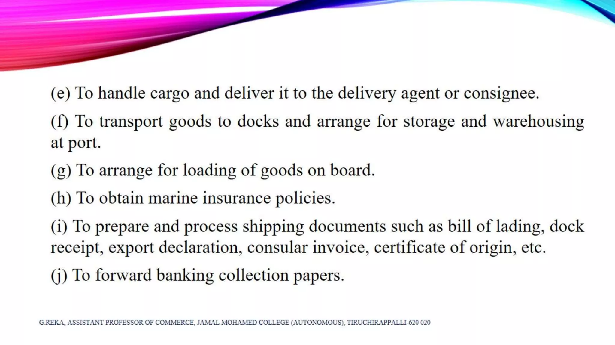 Customs House Agents (CHA) | PPTX
