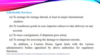 Customs House Agents (CHA) | PPTX