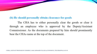 Customs House Agents (CHA) | PPTX