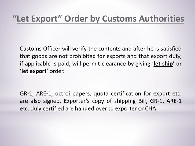Export procedure presentation | PPTX