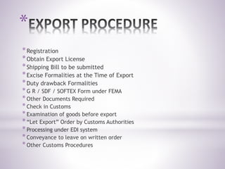 Export procedure presentation | PPTX