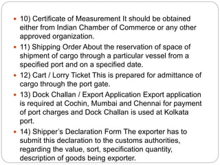 Export procedures for agro based products | PPTX