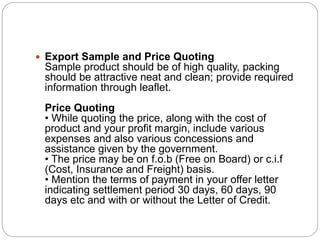 Export procedures for agro based products | PPTX