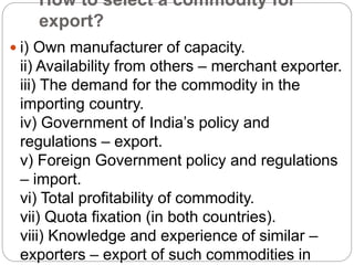 Export procedures for agro based products | PPTX