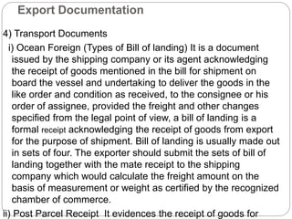 Export procedures for agro based products | PPTX