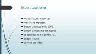 Export procedures for agro based products | PPTX