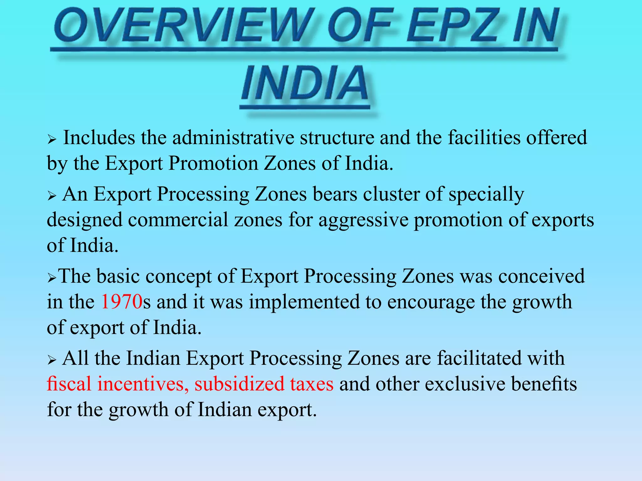 Export processing zone | PPTX