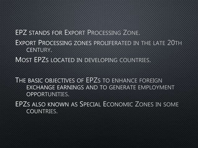 Export processing zone | PPTX