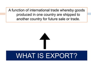 Export promo measures and schemes | PPTX
