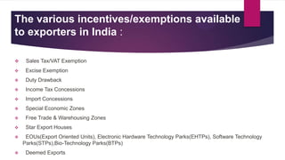 Export promotion and incentives | PPTX