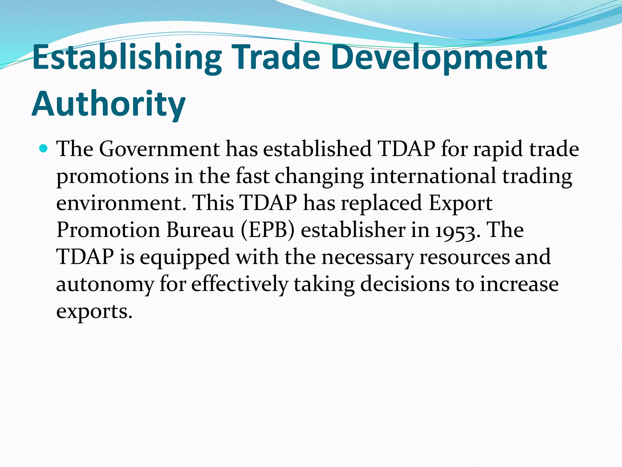Export promotion measures in Pakistan | PPTX