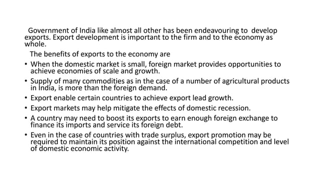 Export promotion scheme in india | PPT