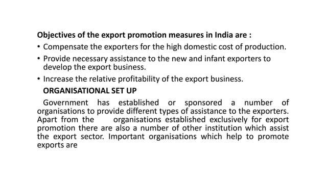 Export promotion scheme in india | PPT