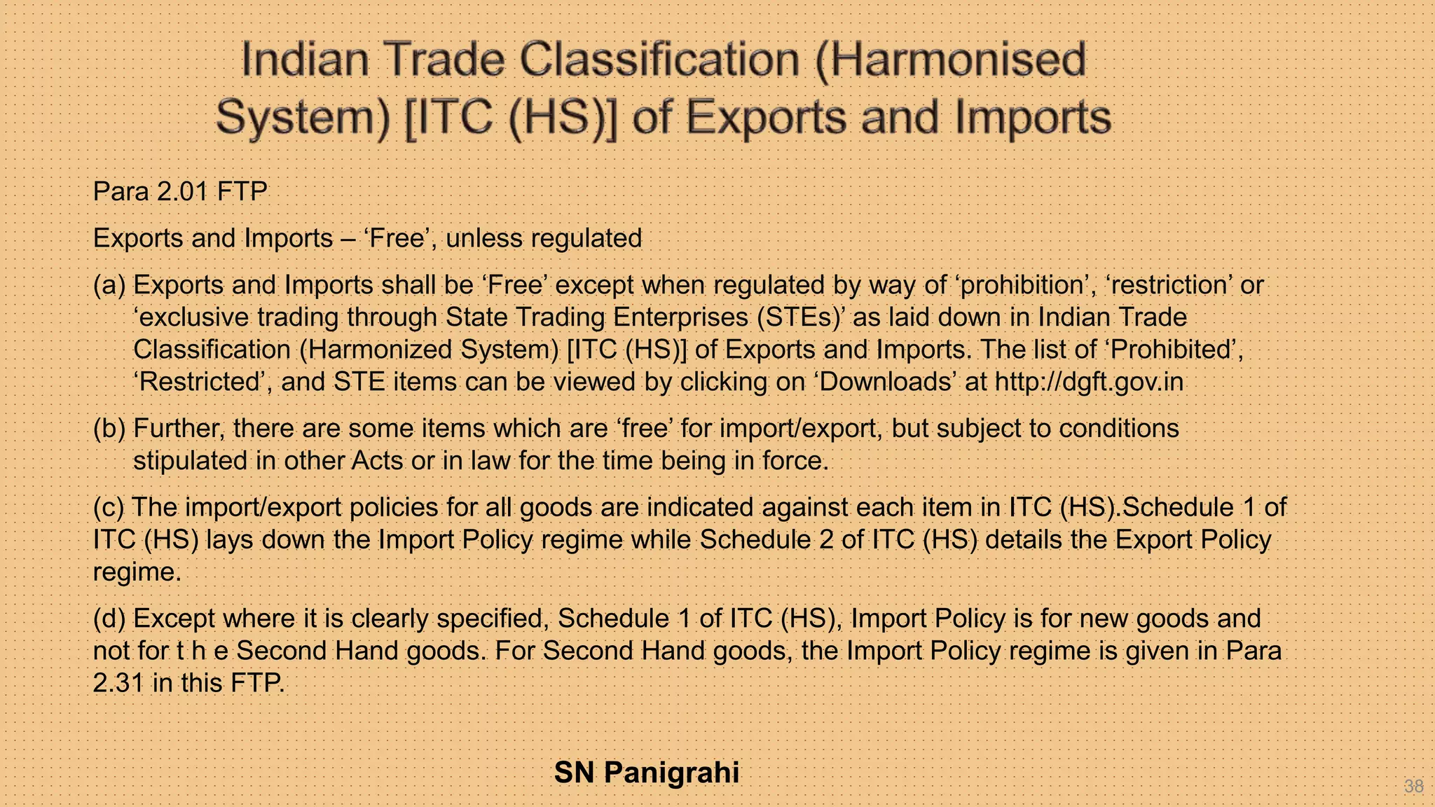 #Export Promotion Schemes# By SN Panigrahi | PPTX