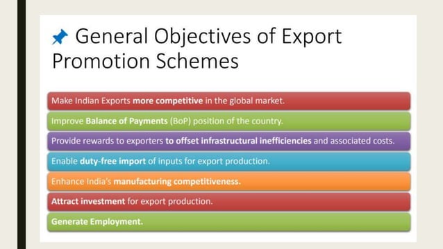 Export promotion schemes | PPT