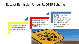 Export promotion schemes in India and customs provisions | PPT