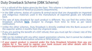 Export promotion schemes in India and customs provisions | PPTX