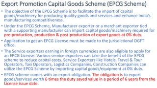 Export promotion schemes in India and customs provisions | PPTX