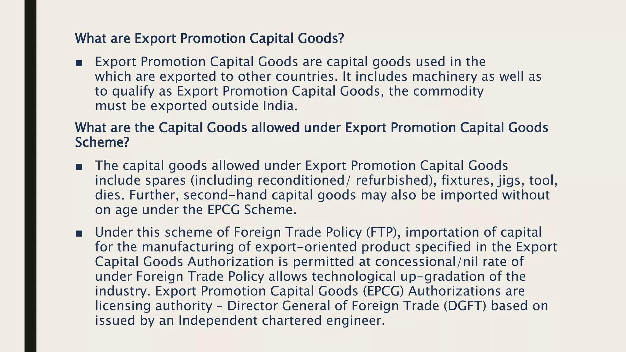 Export promotion schemes EPCG, FTZ. STPs | PPTX
