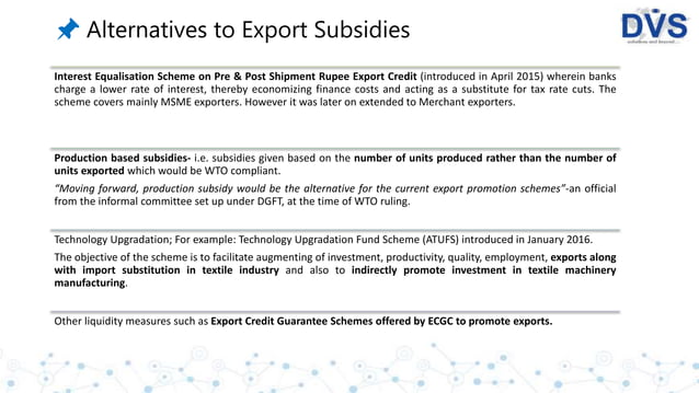 Overview of Export Promotion Schemes | PPTX