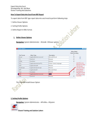 Export rdf data into excel | PDF | Technology & Computing