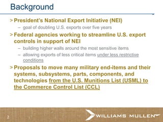 Export Controls reform , impact on aerospace | PPT