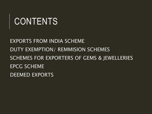 Exports from india scheme | PPTX