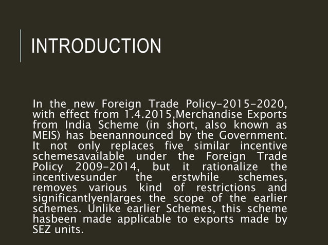 Exports from india scheme | PPTX