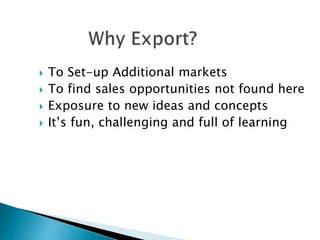 Exports trategy marketing plan phpapp02 | PPTX
