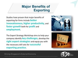 Export Strategy Workshop - IE Singapore | PPT