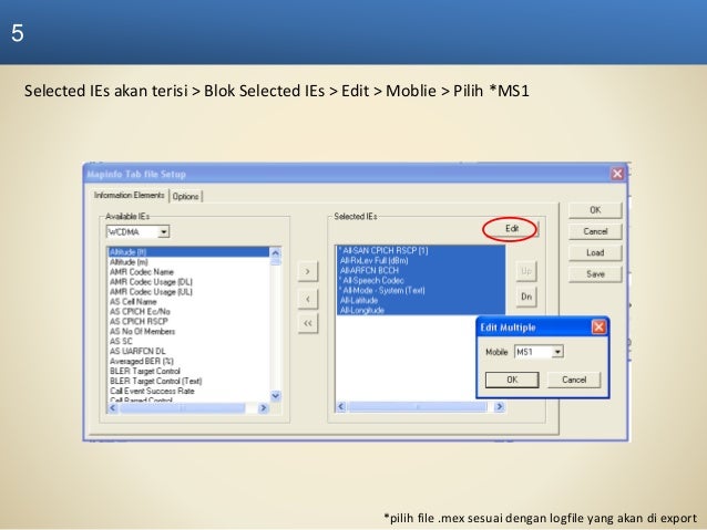 Export to map info table file with tems