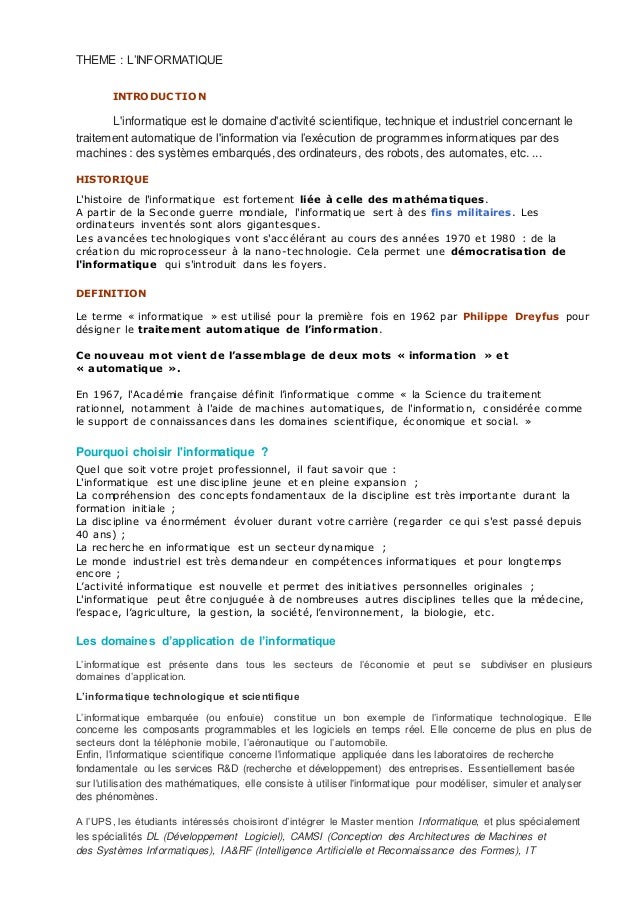 cours bac economie informatique