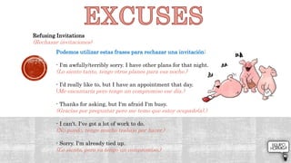 Invitations and excuses | PPTX