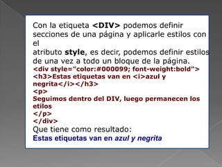 Exposición de estilos css | PPTX