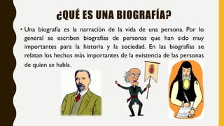 Exposición de tipos de texto narrativos: biografía | PDF