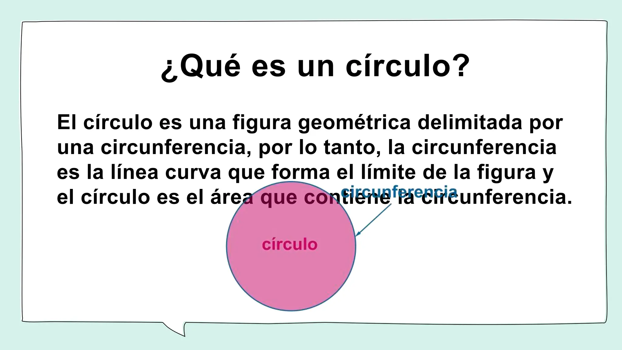 El círculo, sus partes y su circunferencia. | PPTX | Physics | Science