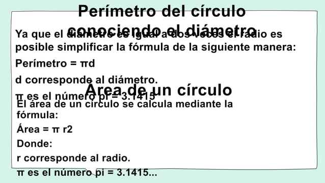 El círculo, sus partes y su circunferencia. | PPTX | Physics | Science