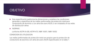 Mallas preformadas eléctricas para instalcion de lineas | PPTX