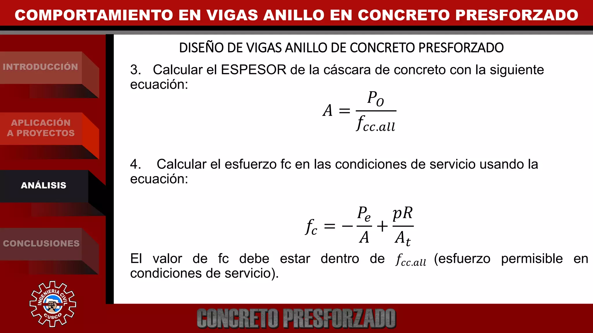 Concreto Presforzado - Vigas Anillo | PPT
