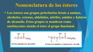 Exposición química orgánica esteres | PPTX