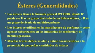 Exposición química orgánica esteres | PPTX